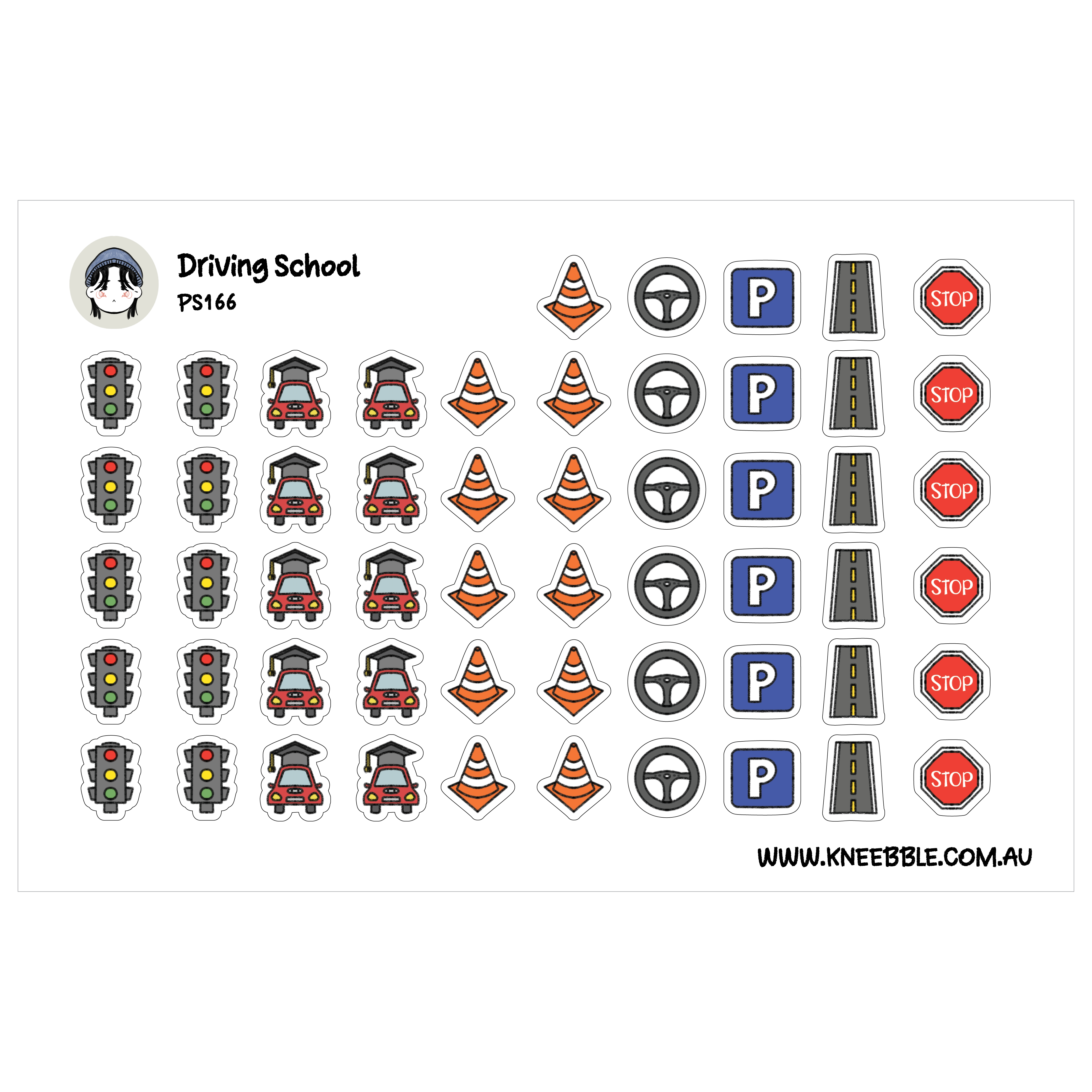 Driving School Planner Stickers – Organize Driving Practice & Road Test ...