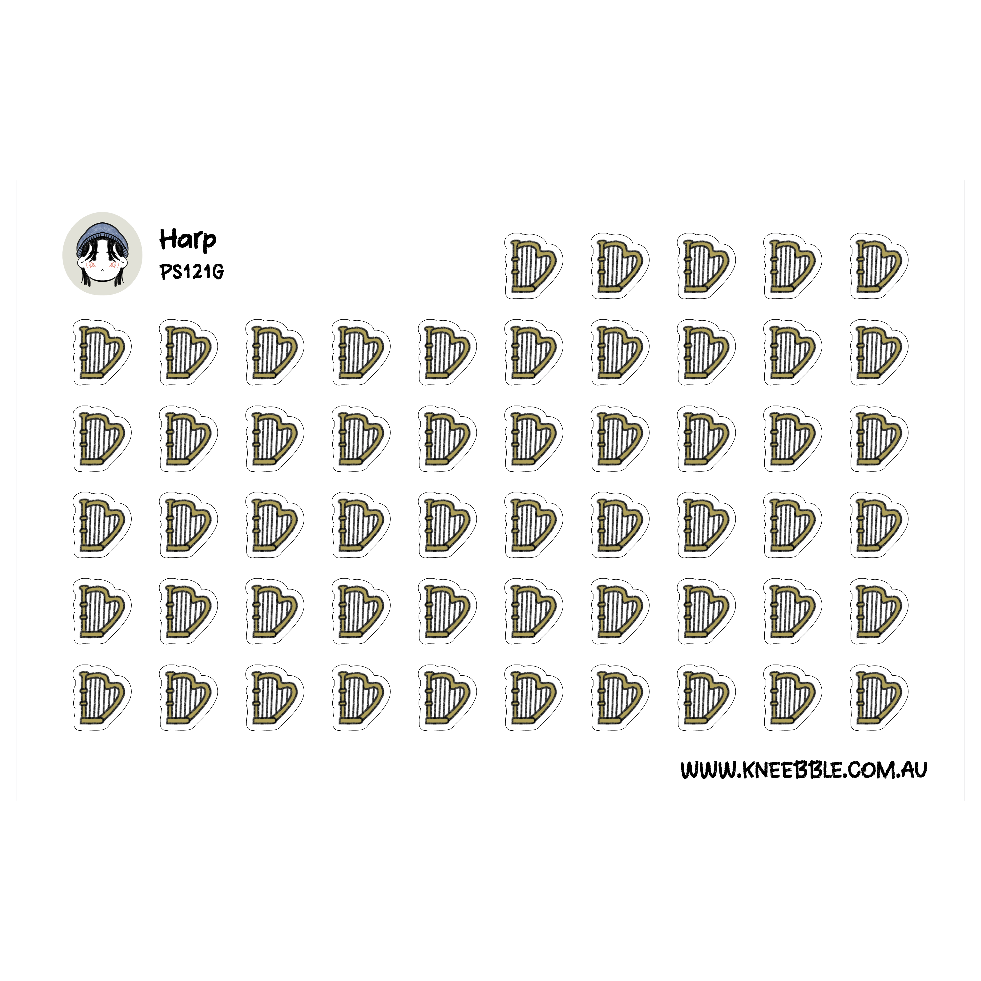 Harp Planner Stickers – Music Session Stickers for Creative ...