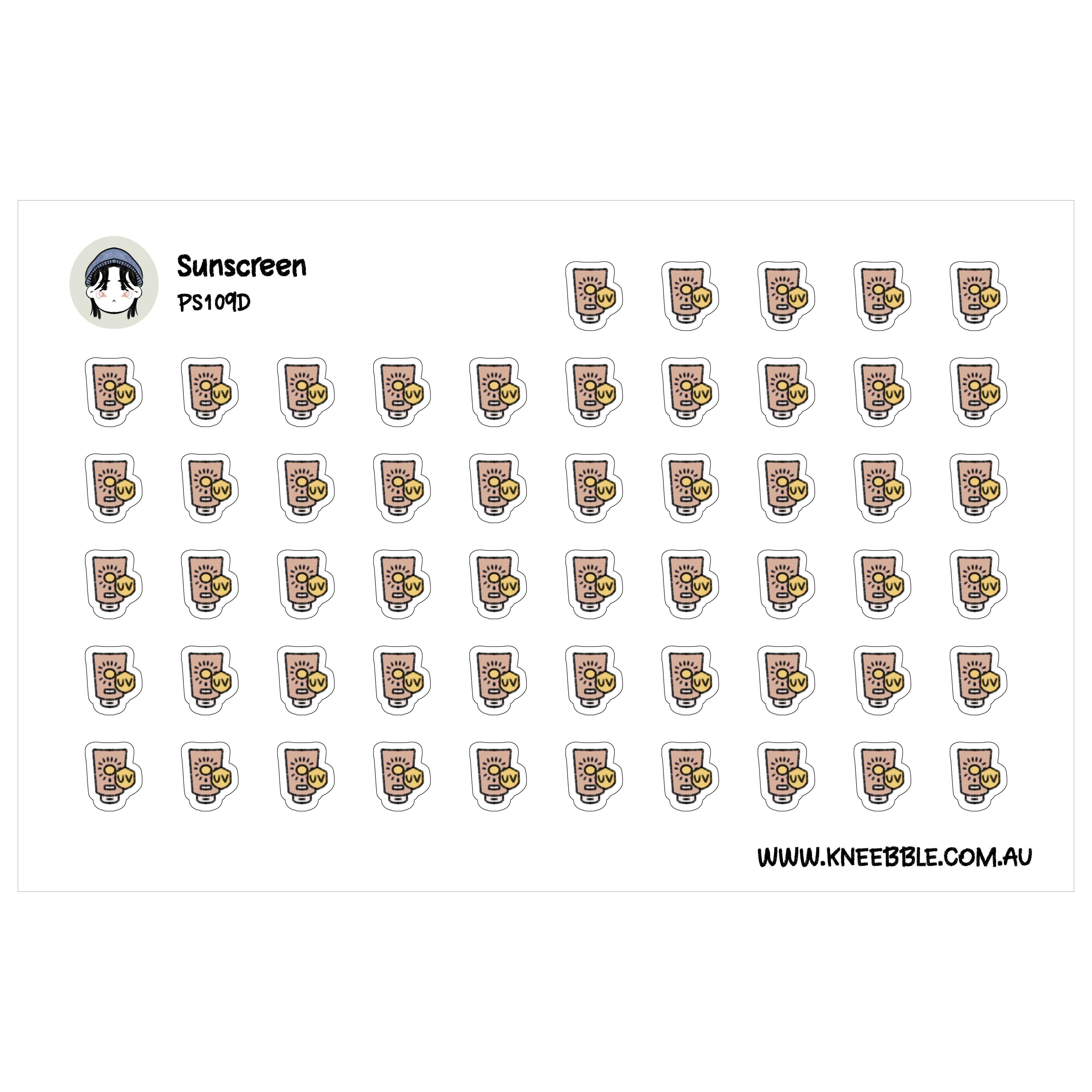 Sunscreen Planner Stickers – Daily Skin Care Reminder | UV Protection ...