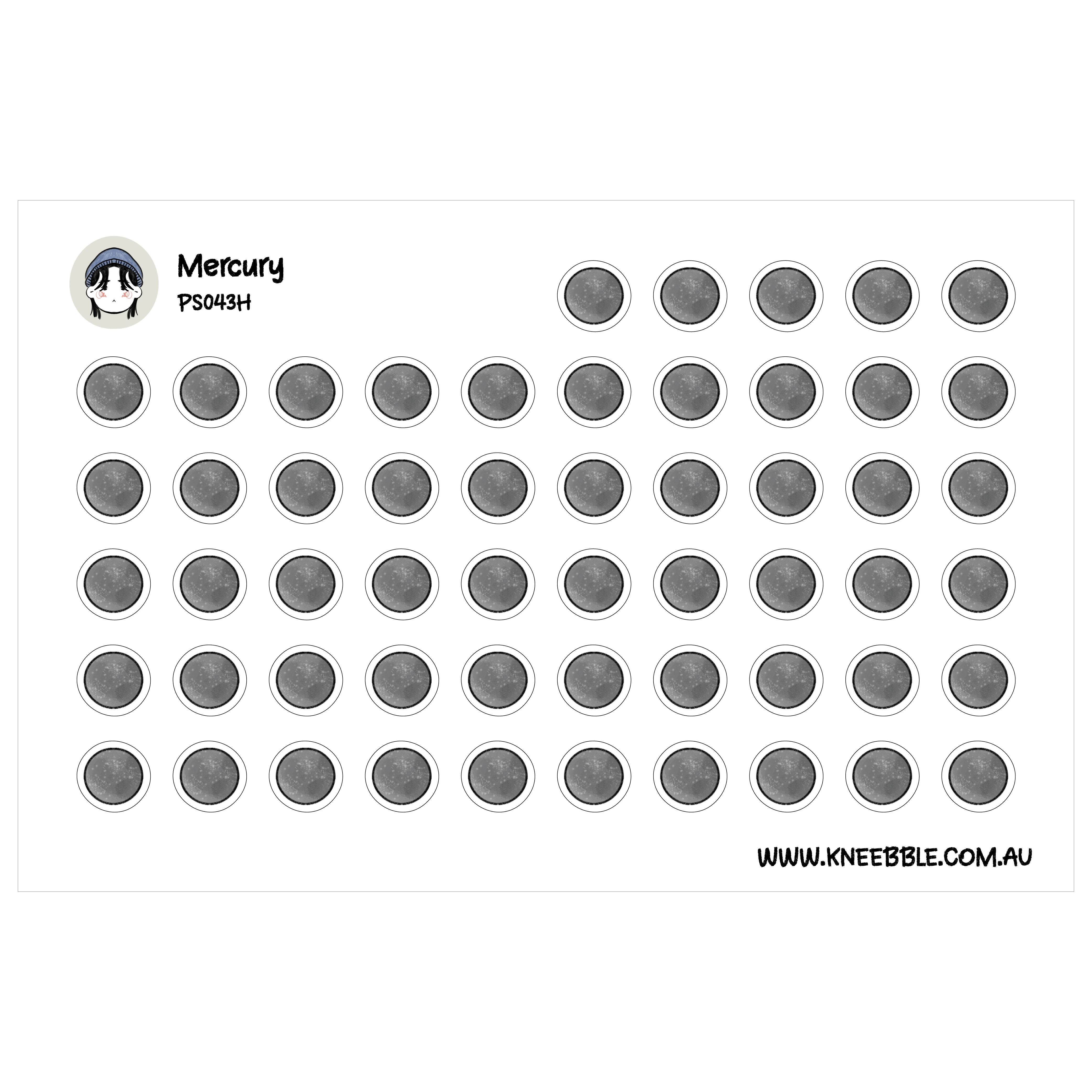 Mercury Planet Stickers – Vibrant Decorative Planner Stickers for ...