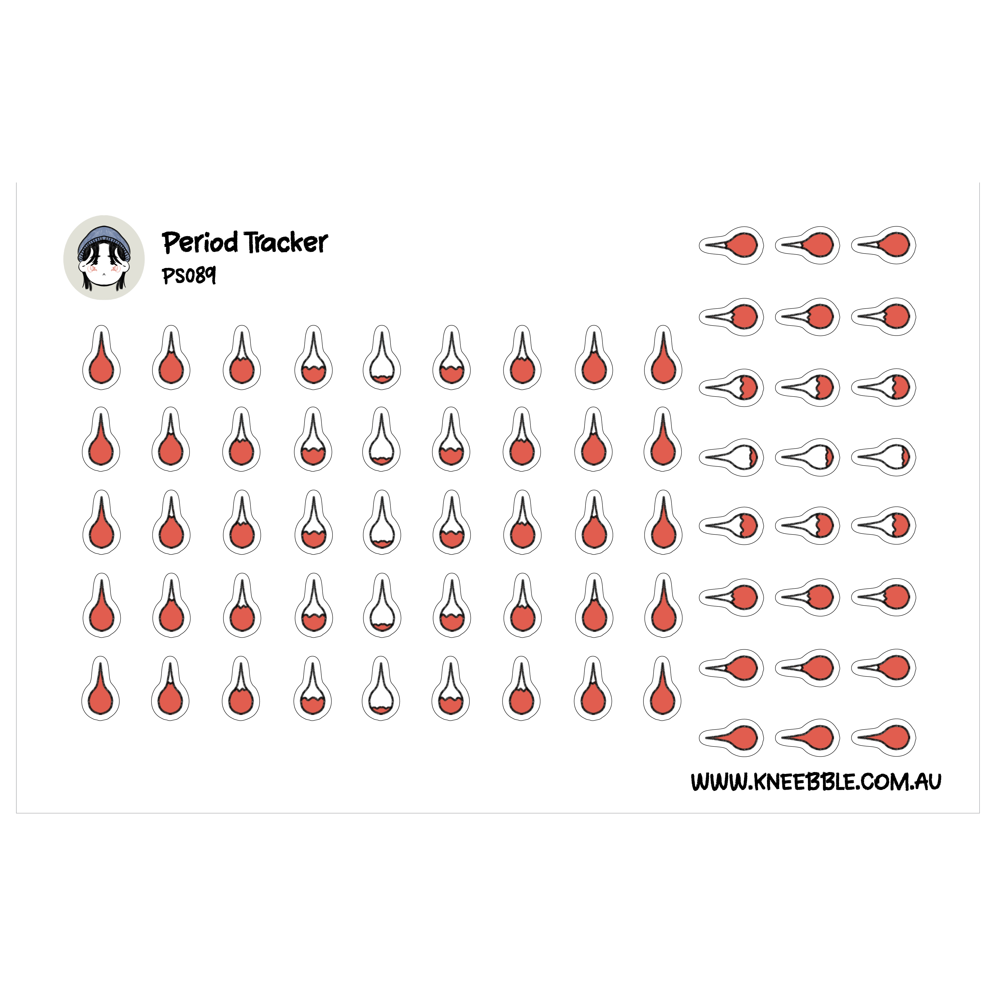 Period Tracker Stickers – Menstrual Planner Labels | Heavy Flow & Cycl ...