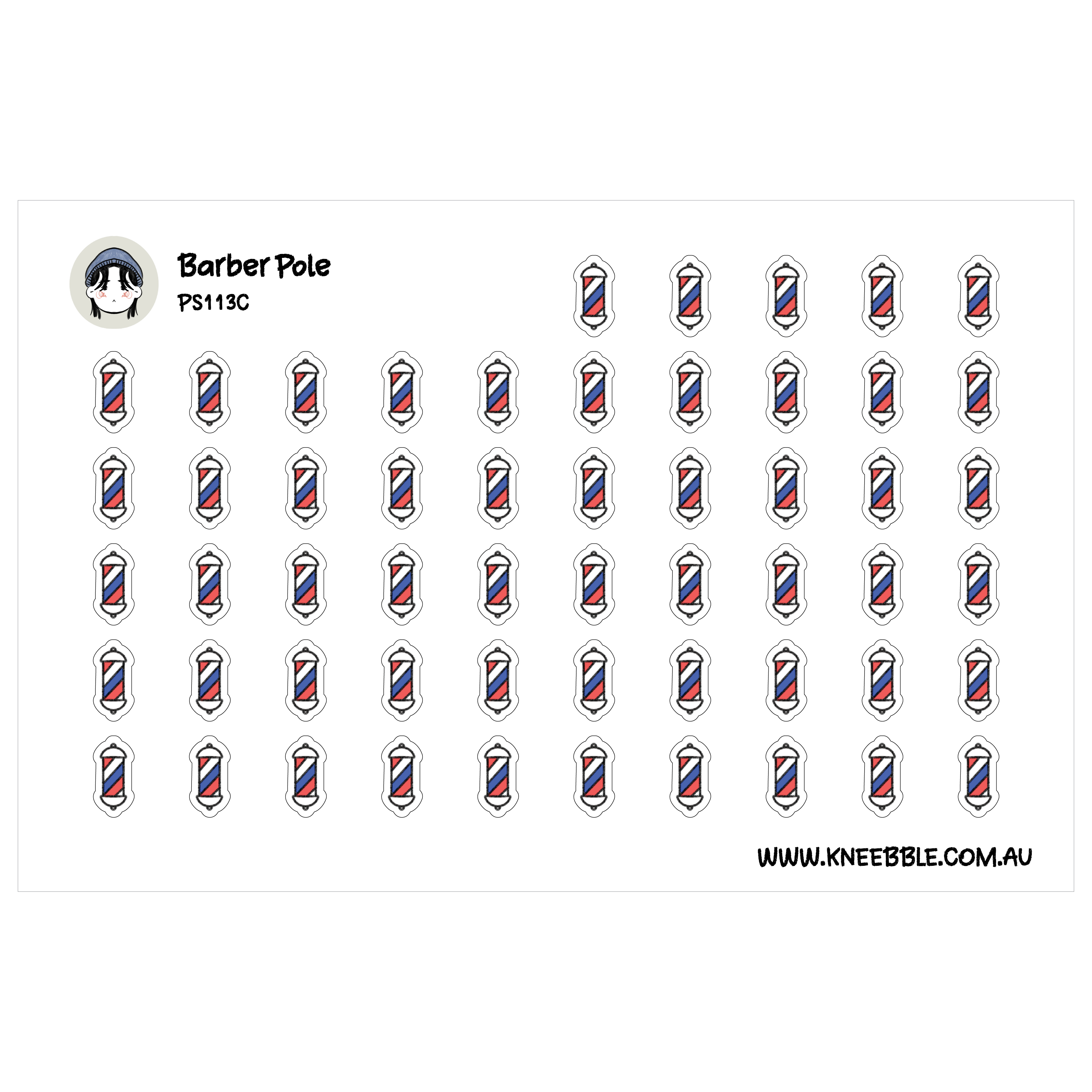 Barber Pole Stickers - Vibrant Planner Stickers for Salon Appointment ...