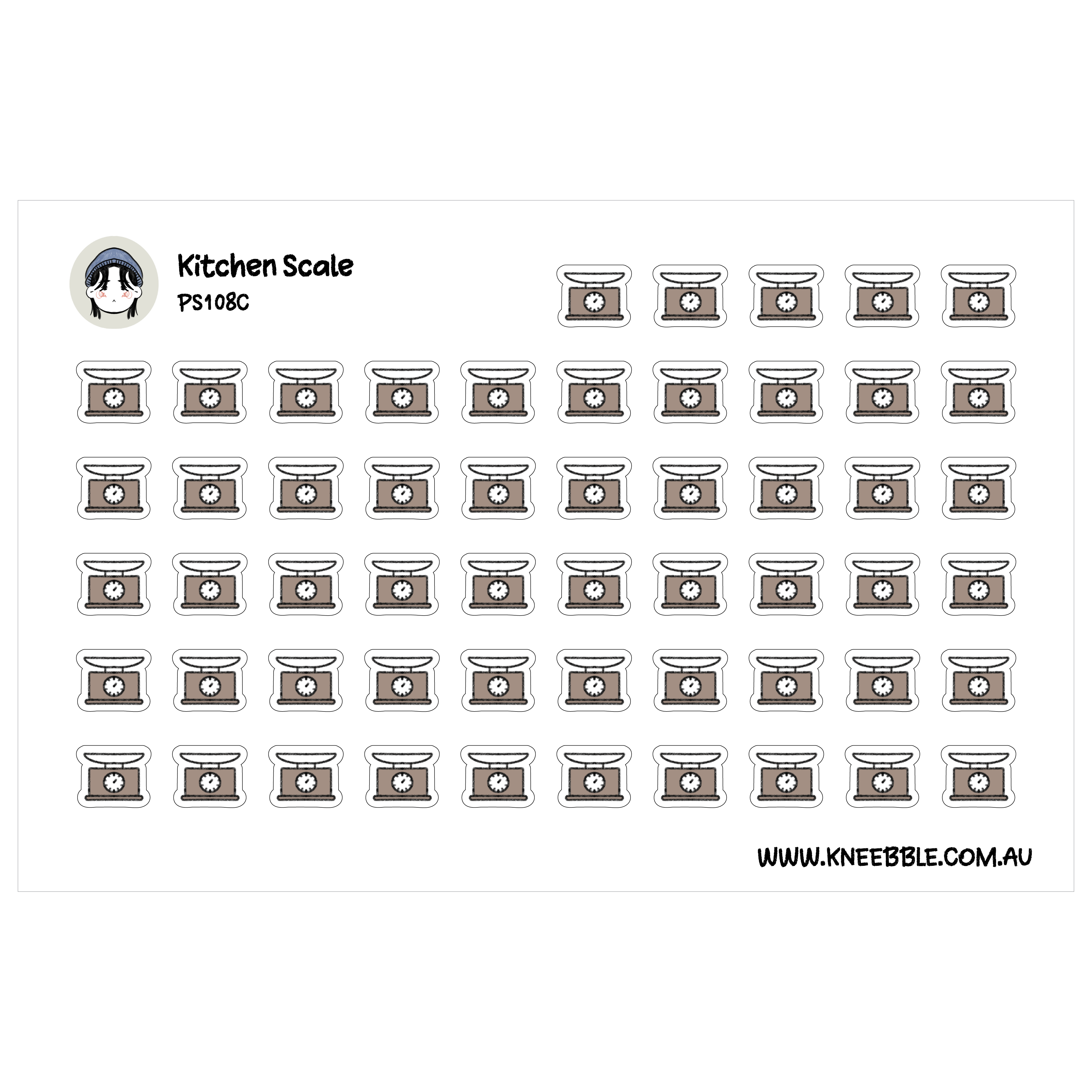 Kitchen Scale Stickers - Planner Stickers for Meal Prep & Recipe ...