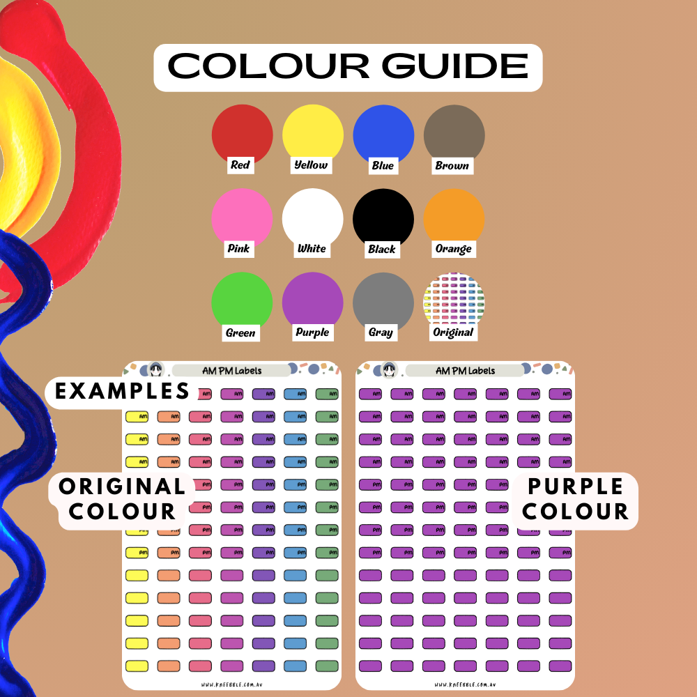 AM PM Labels Planner Stickers – Kneebble