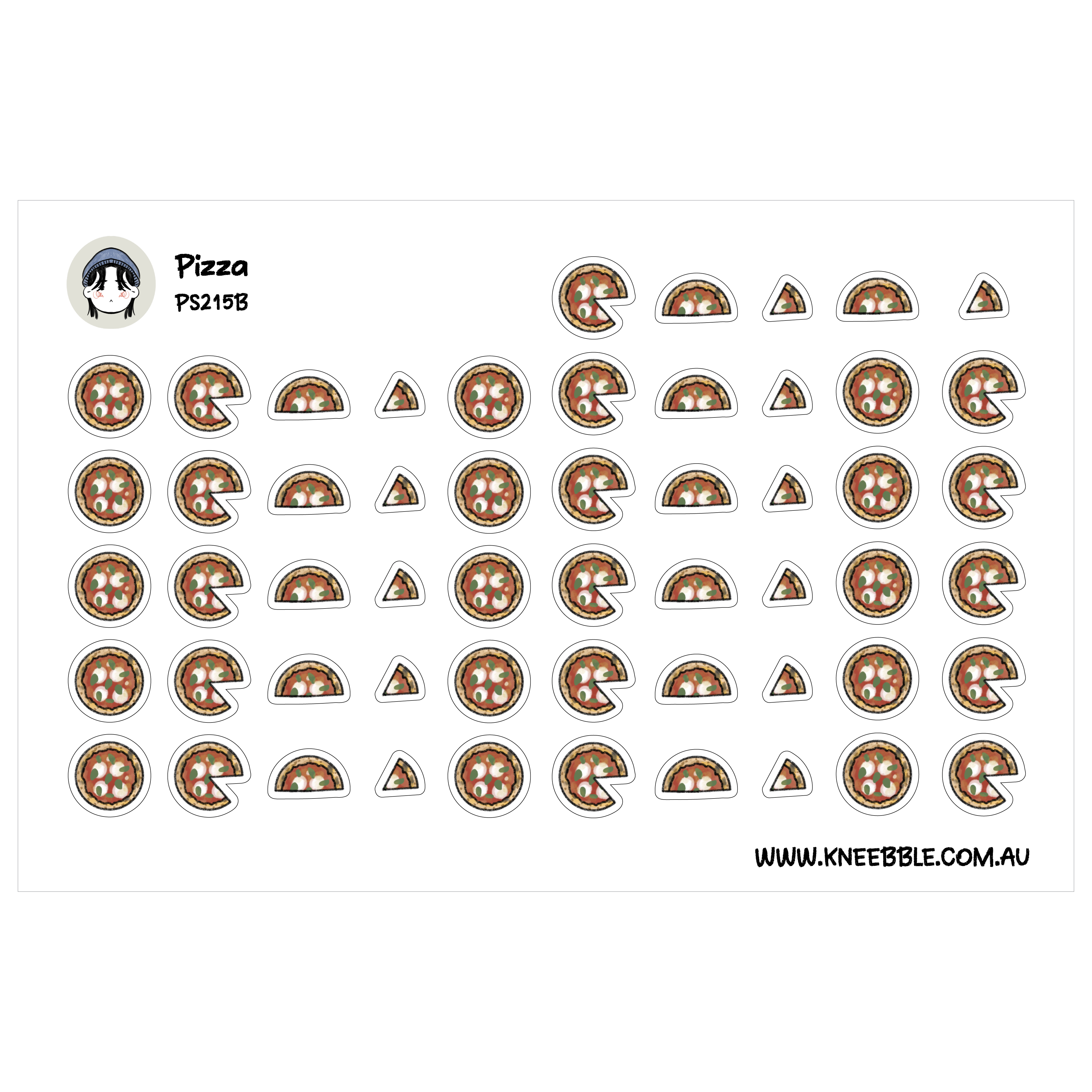 Pizza Progress Tracker Stickers - Food Bite Slices Fun Icons – Kneebble