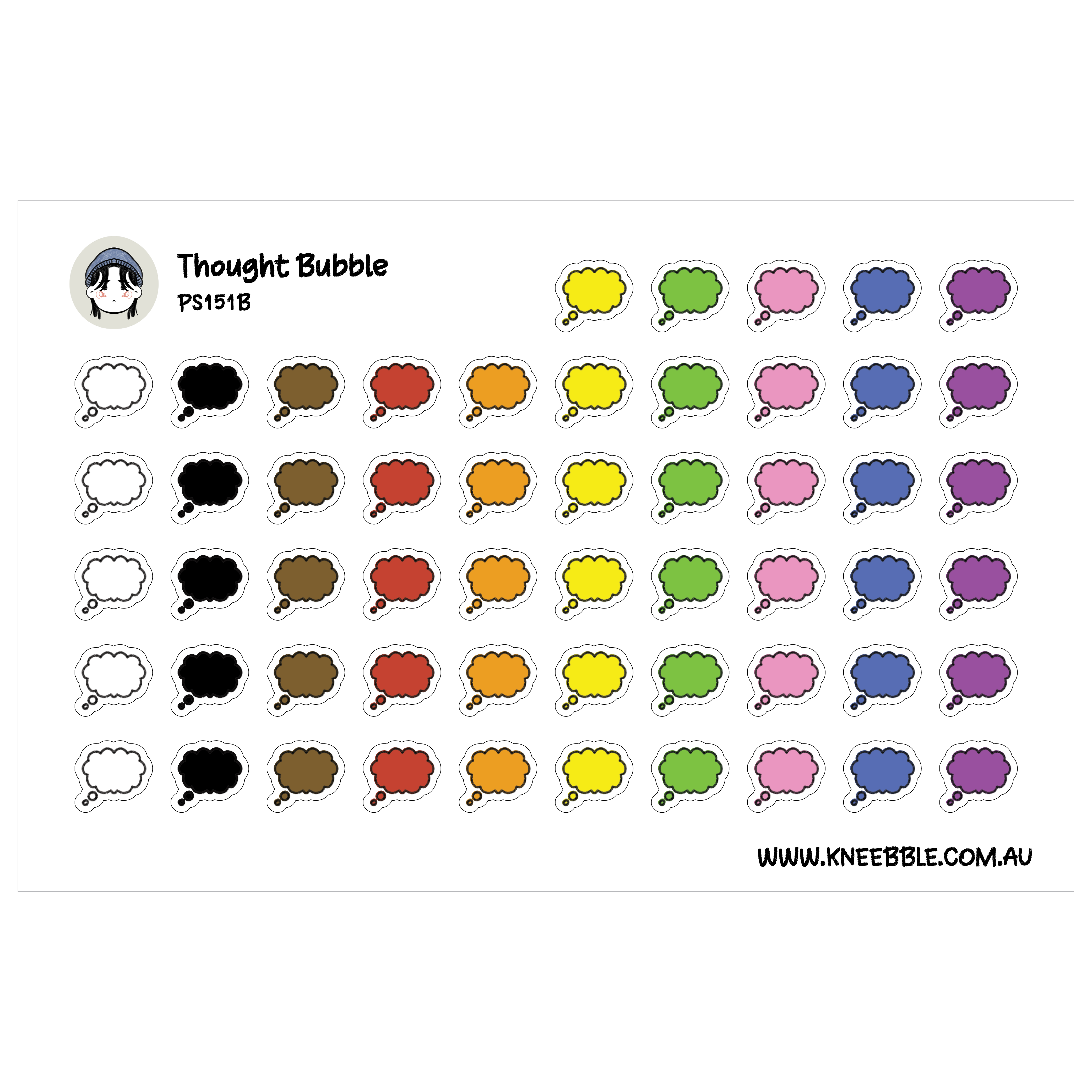 Thought Cloud Stickers - Creative Planner Labels & Decorative Stickers ...